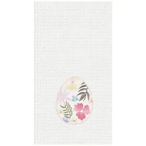 C&F HOME Floral Easter Egg 100% Cotton Waffle Weave Handtowel - Pink