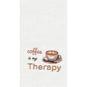 C&F HOME Coffee Is My Therapy Towel - Orange