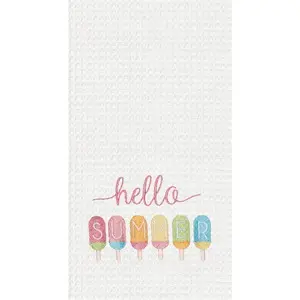 C&F HOME Hello Summer Popsicle Kitchen Waffle Handtowel