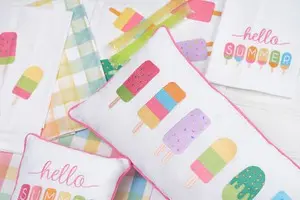 C&F HOME Hello Summer Popsicle Kitchen Waffle Handtowel