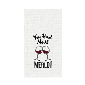 C&F HOME You Had Me At Merlot" Waffle Weave Dishtowel - Red