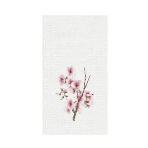 C&F HOME Cherry Blossom Floral Waffle Weave Dishtowel - Pink