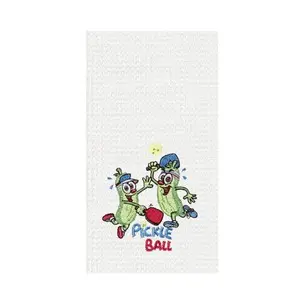 C&F HOME Pickle Ball" Waffle Weave Dishtowel - Green