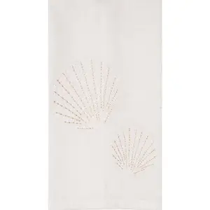 C&F HOME Gold Coast Scallop Shells 100% Cotton Handtowel - White