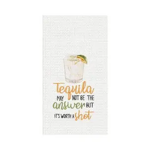 C&F HOME Tequila May Not Be The Answer" Waffle Weave Dishtowel - Yellow