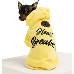 MOSHIQA Heart Breaker Dog Hoodie - Yellow