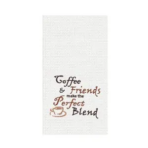 C&F HOME Coffee & Friends Make The Perfect Towel - White