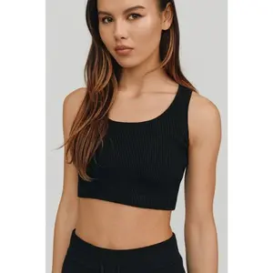 KATHRYN MCCARRON Bardot Cropped Tank - Black