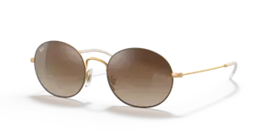 Ray-ban Round Frame Sunglasses - Oro Sobre Marrón