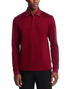 BOSS Pado Long Sleeve Mercerized Cotton Polo Shirt