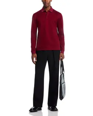 BOSS Pado Long Sleeve Mercerized Cotton Polo Shirt