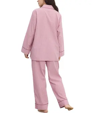 Hatch Collection The Striped Cotton Classic Pajama Maternity Set