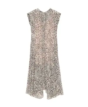 Mint Velvet Leopard Print Cap Sleeve Midi Dress
