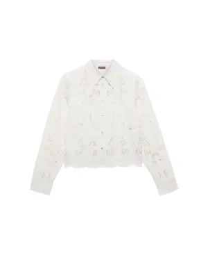 Mint Velvet Crochet Cropped Shirt
