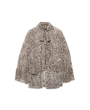 Mint Velvet Leopard Print Ruffle Blouse
