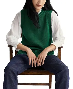 SEASALT CORNWALL Redstart Sleeveless Sweater - Dark Stem