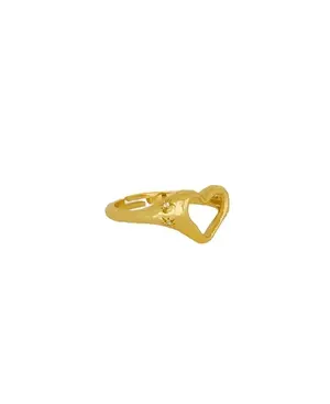 OTTOMAN HANDS Heart Outline Stacking Ring - Gold