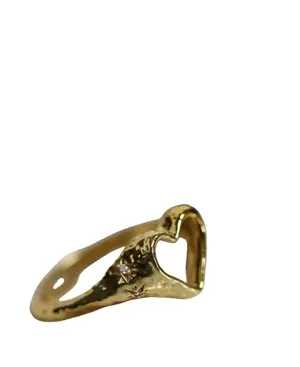 OTTOMAN HANDS 18ct -plated Sterling Silver Heart Ring With Zirconia