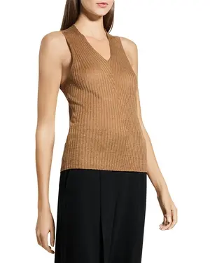 Theory Linen Blend Ribbed Sweater Tank