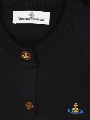 VIVIENNE WESTWOOD Crop Logo Cardigan - Black