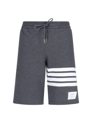 Thom Browne Sport Shorts "4-bar" In Dark Cotton - Gray