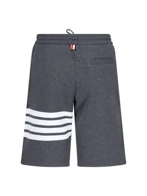 Thom Browne Sport Shorts "4-bar" In Dark Cotton - Gray