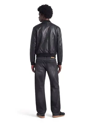 SUNFLOWER Jil Sander Leather Bomber Jacket - Black