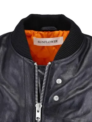 SUNFLOWER Jil Sander Leather Bomber Jacket - Black