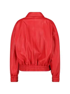 JIL SANDER Leather Bomber Jacket - Red