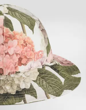 Dolce & Gabbana Hydrangea-print Poplin Wide Brim Hat