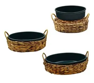 TEMP-TATIONS As Is Woodland Nostalgic S/3 Bakers W/basket - One-color