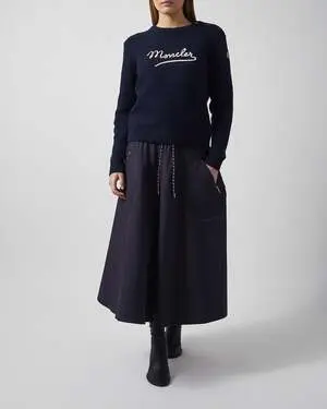 Moncler Cotton Blend Midi Skirt