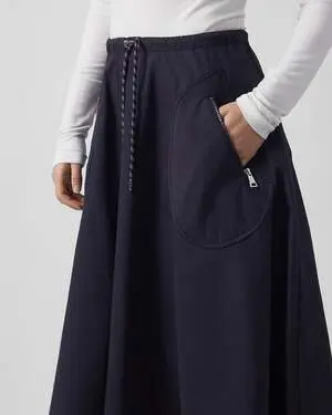 Moncler Cotton Blend Midi Skirt