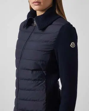 Moncler Wool Blend Padded Zip-up Cardigan