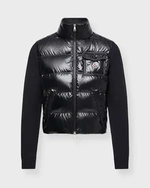 Moncler Cardigan Padded Zip-up Wool Pocket