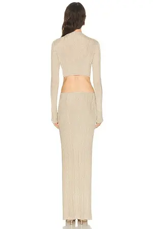 SAME Metallic Twist Maxi Dress