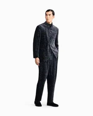 Giorgio Armani Chevron Print Velvet Trousers
