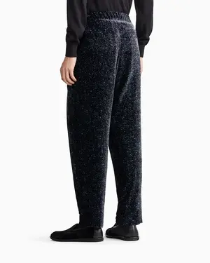 Giorgio Armani Chevron Print Velvet Trousers