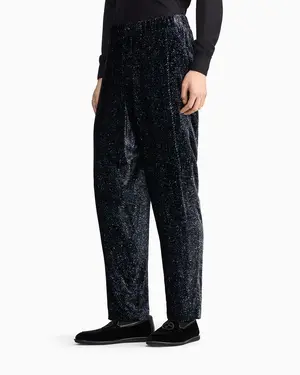 Giorgio Armani Chevron Print Velvet Trousers