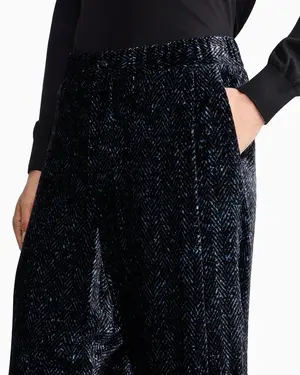 Giorgio Armani Chevron Print Velvet Trousers