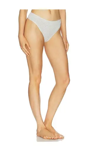 Natori Bliss Bare Cotton Thong In Light Grey
