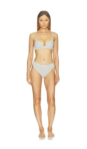 Natori Bliss Bare Cotton Thong In Light Grey
