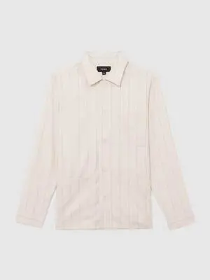 REISS Benson Pinstripe Button-through Overshirt