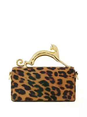 LANVIN Leopard-print Tote Bag With Cat Detail - Brown