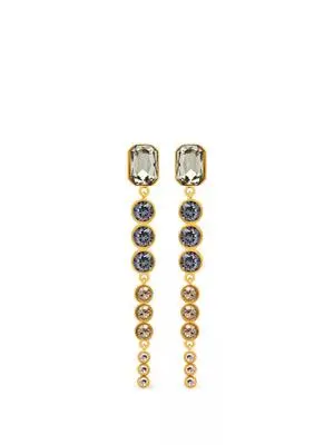 Oscar De La Renta Crystal Embellished Drop Earrings - Gold