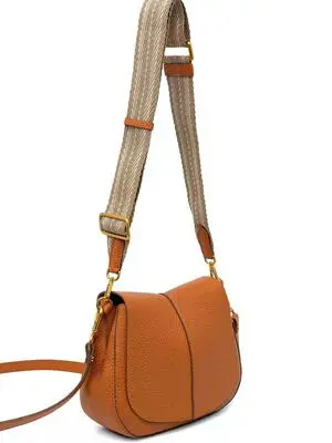 GIANNI CHIARINI Helena Round Flap Satchel - Brown