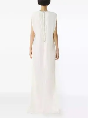 LANVIN Embellished-neck Gathered Maxi Dress