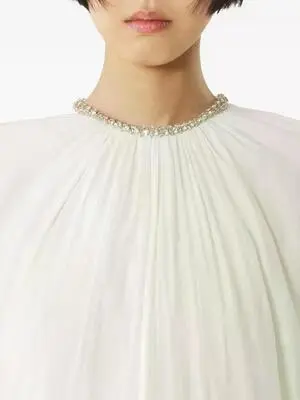 LANVIN Embellished-neck Gathered Maxi Dress