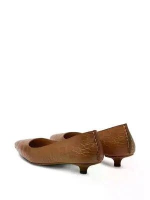 Marsèll Spino Point-toe Crocodile-effect Pumps - Brown