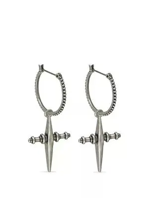 LUV AJ Cross Hoop Earrings - Silver